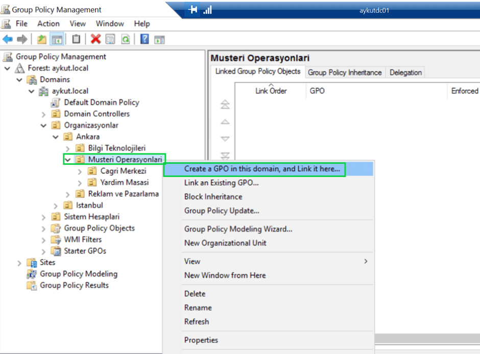 Group Policy Management (GPO) – Active Directory – Cyber Security