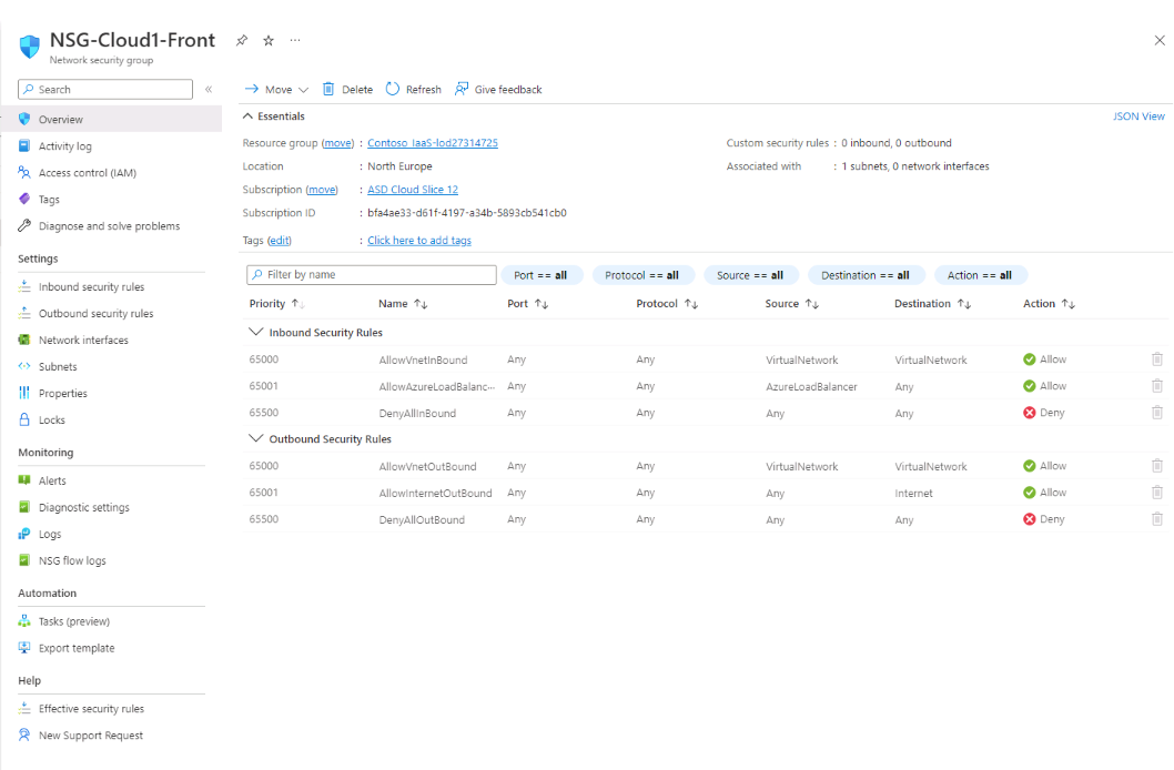 Azure Network Security Group NSG – Active Directory – Cyber Security