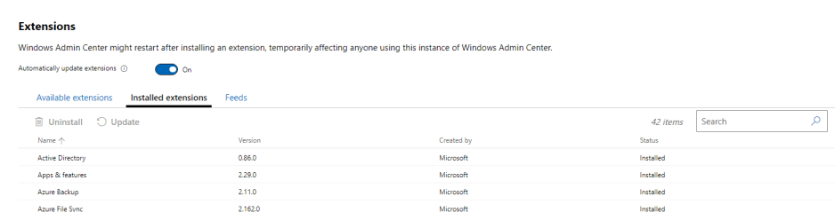 Windows Admin Center Active Directory Extensions Active Directory
